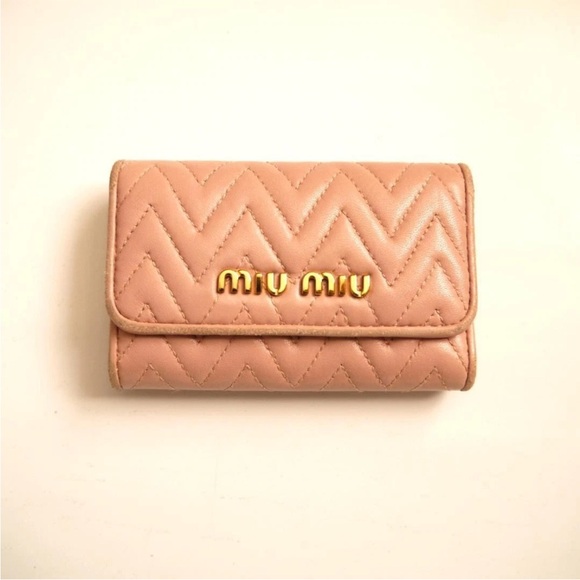 Miu Miu | Accessories | Miu Miu Pink Quilted Key Holder | Poshmark